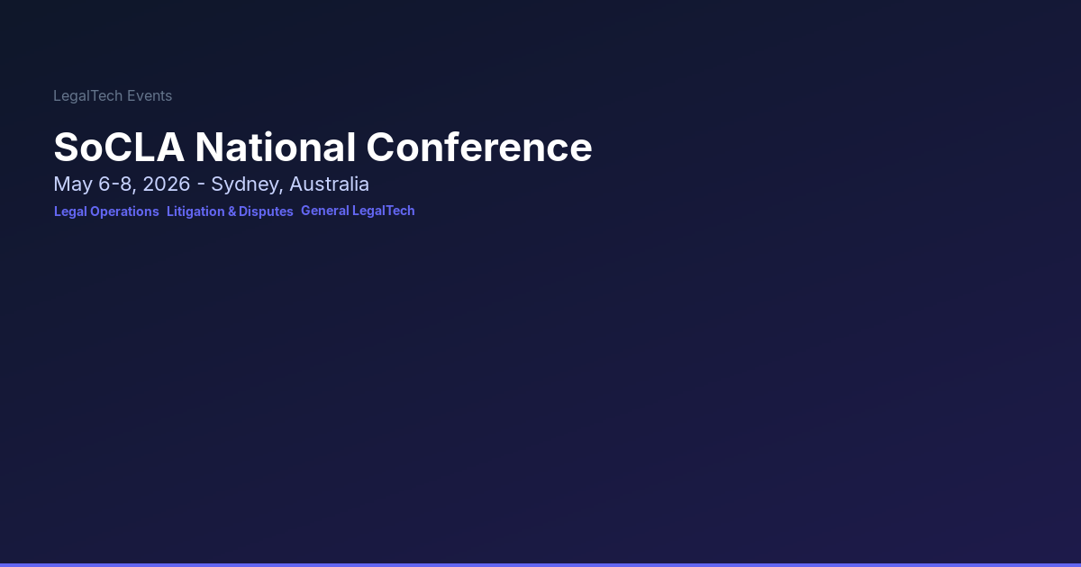 SoCLA National Conference | LegalTech Events